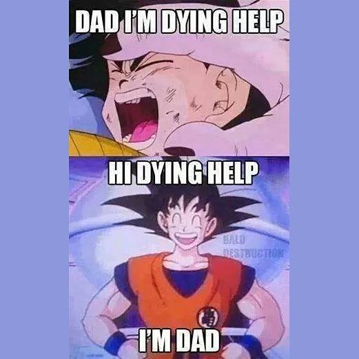Goku attempts a dad joke
